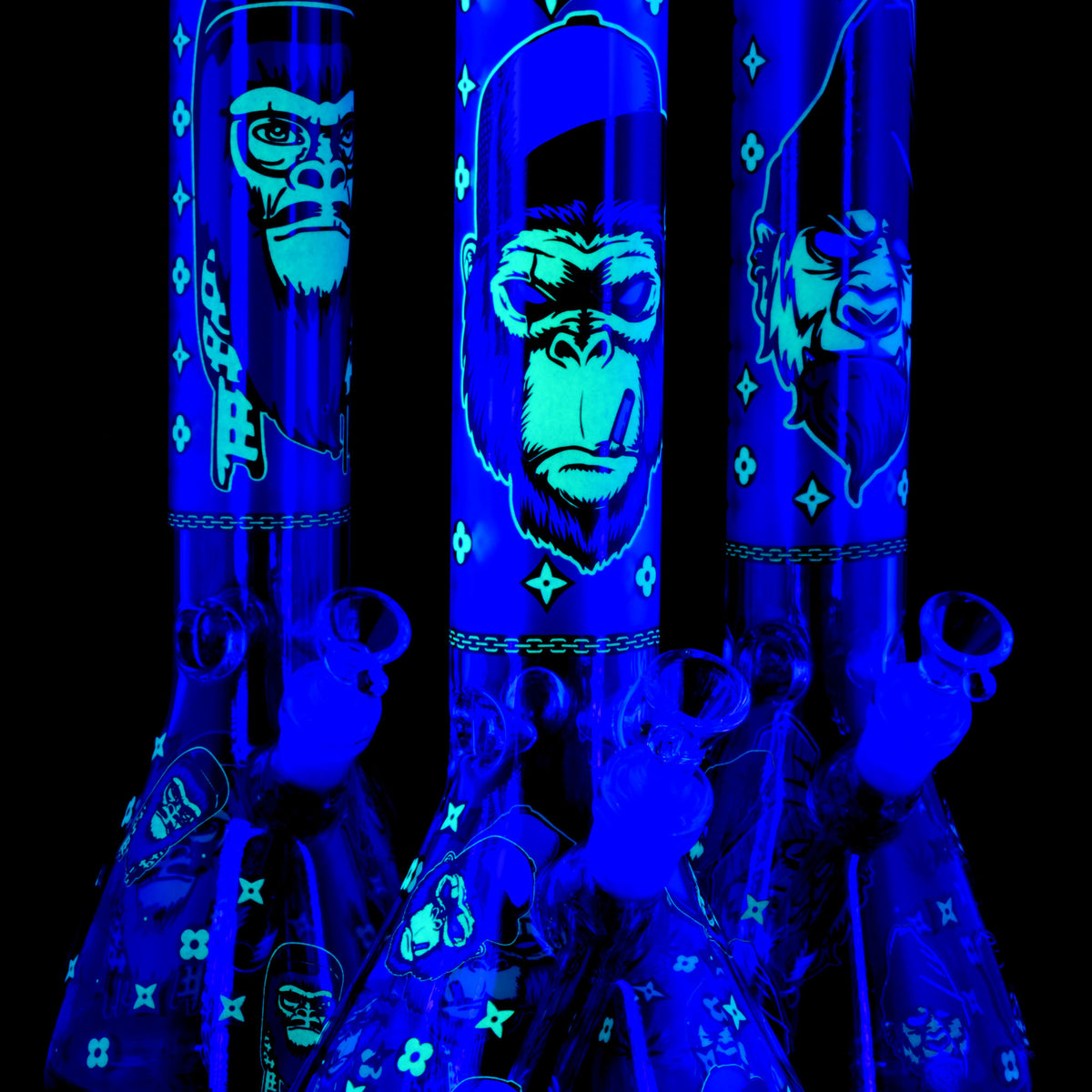 (US Made) Large GoG Glow in the Dark Decal Beaker Water Pipe - WP2279 ...