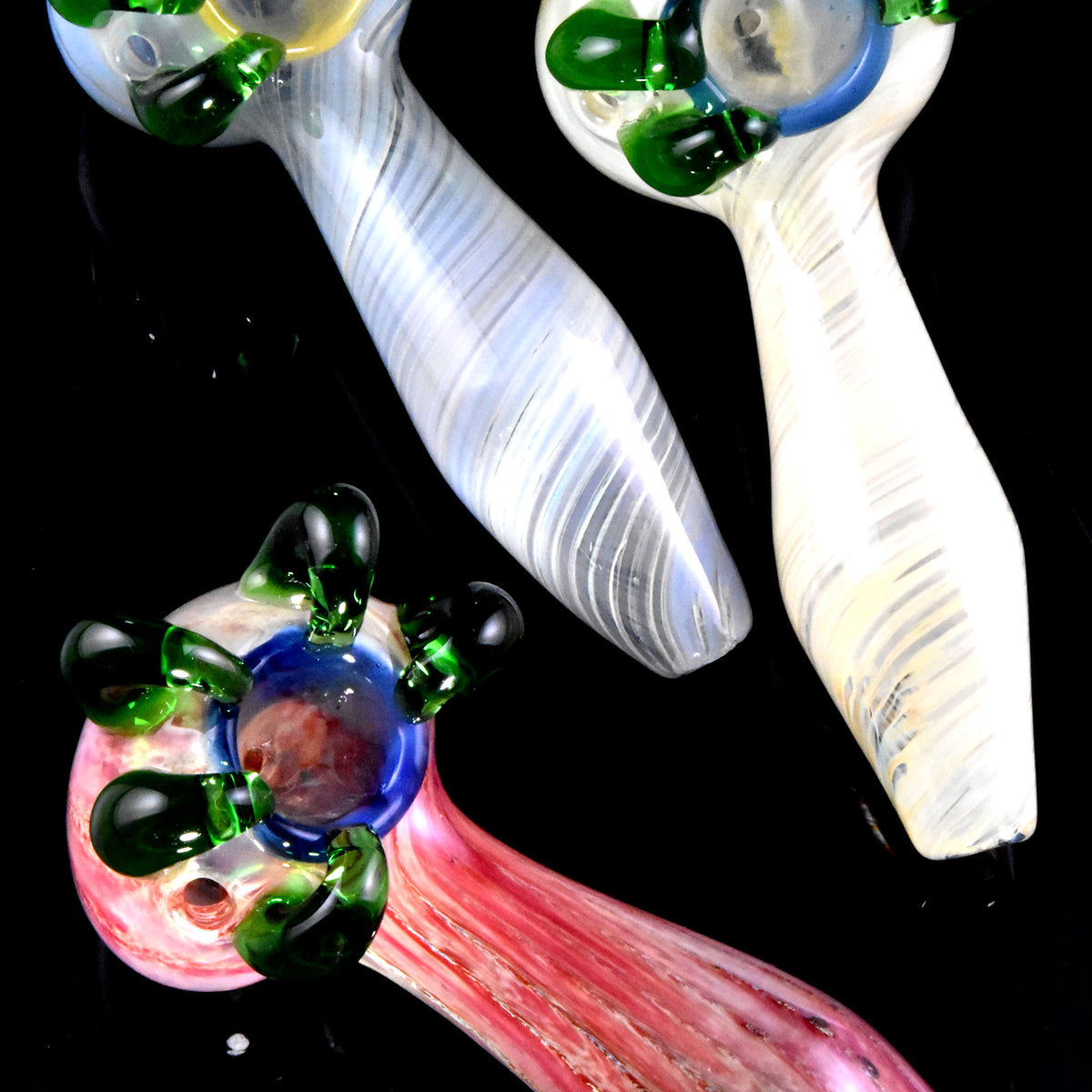 5" Silver Fumed Color Changing Spiked Claw Glass Pipe - P2912 – Primate ...