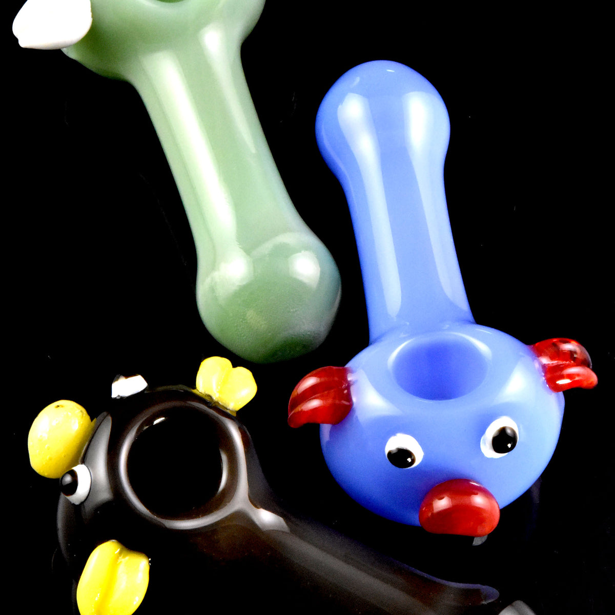 4.5" Colored Glass Pig Face Pipe - P2987 – Primate Glass