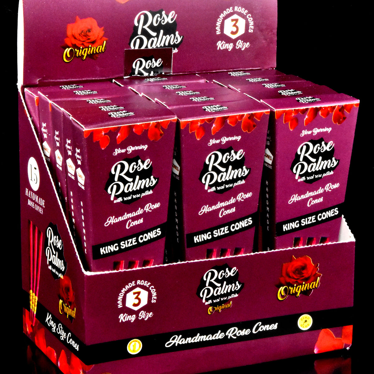 15ct Ome Organic King Size Rose Palm Cones Display of 15 - RP335 ...