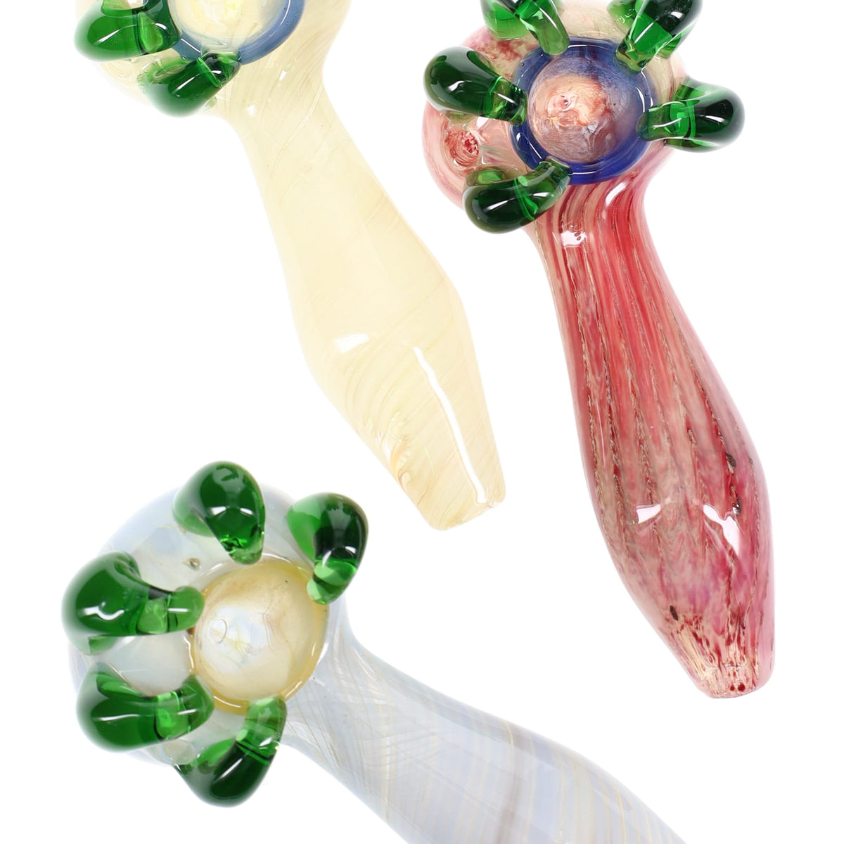 5" Silver Fumed Color Changing Spiked Claw Glass Pipe - P2912 – Primate ...