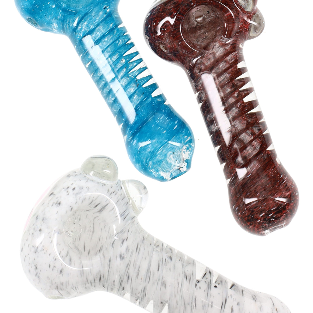 4.5" Spiral Frit Glass Slime Bubble Bowl Pipe - P3032 – Primate Glass