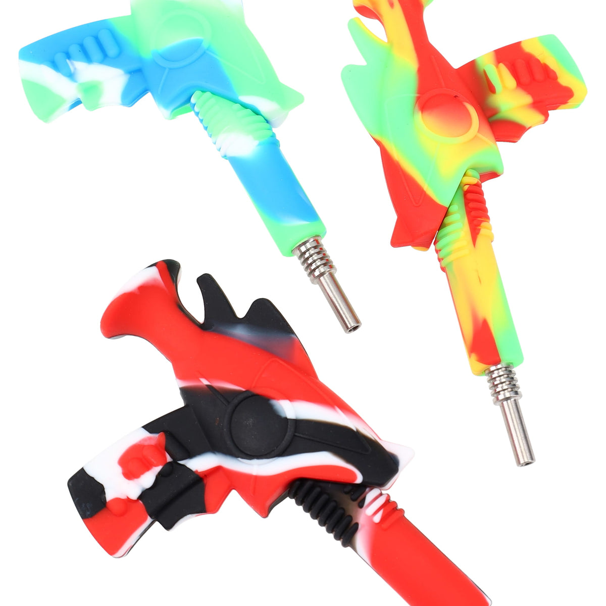 Silicone Martian Ray-Gun Dab Straw “Cosmic Zapper” – 6″ – Assorted Col ...
