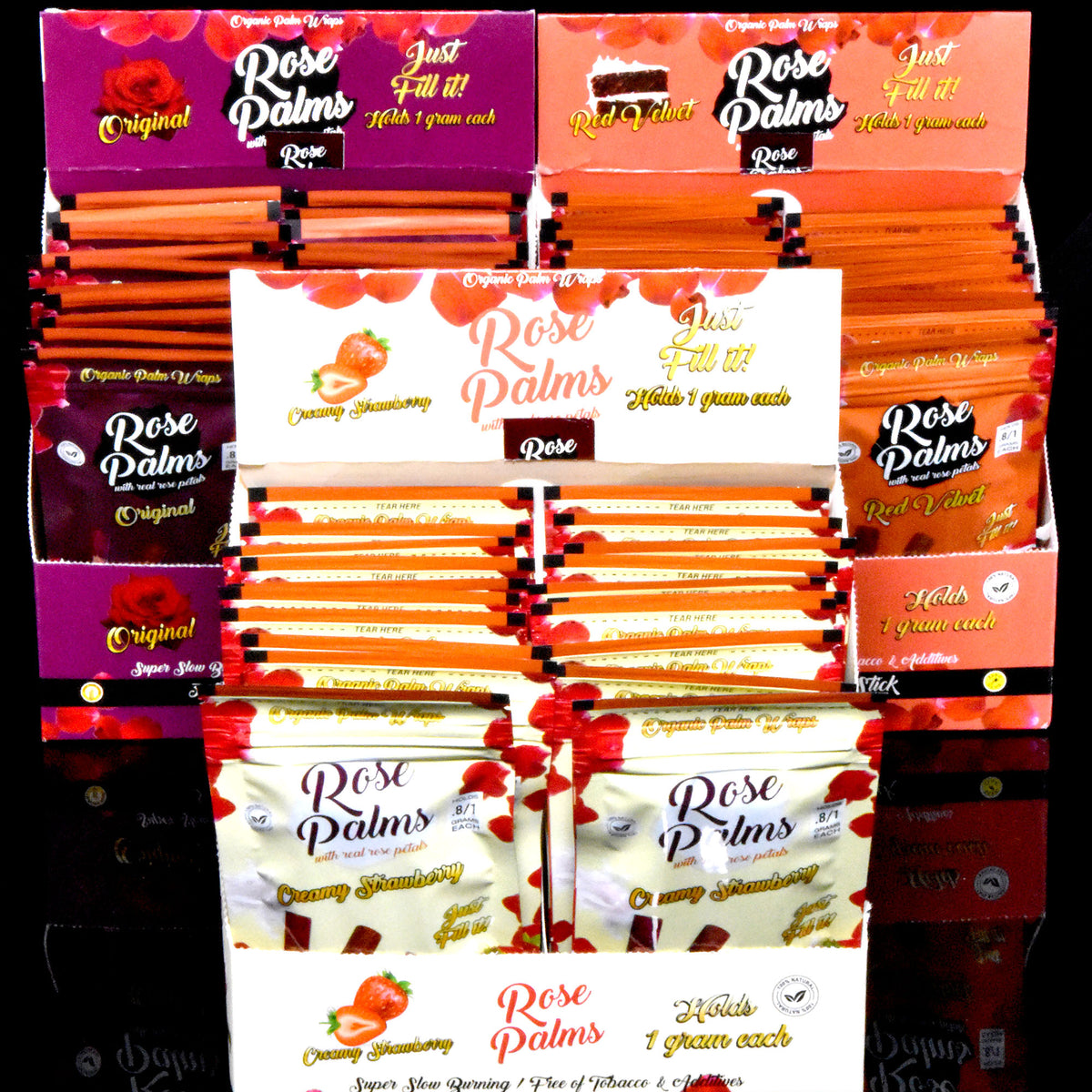 Ome Organic Rose Palm Wraps Display of 20 - RP334 – Primate Glass