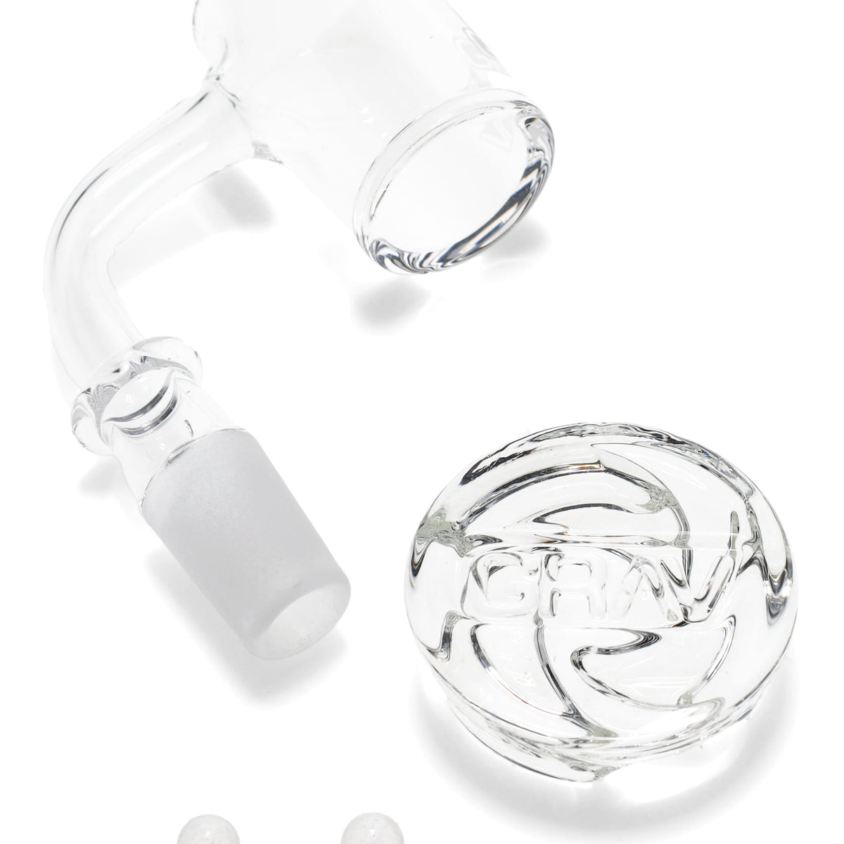 GRAV Seamless Quartz Banger Set – with Spinner Cap & Pearls – Primate Glass