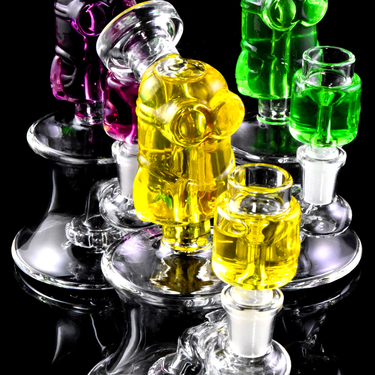 6.5" Small GoG Fluid Filled Minion Water Pipe with Showerhead Perc - W ...