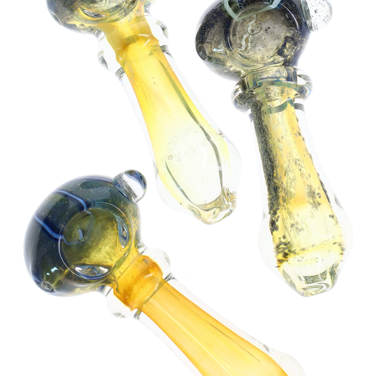 4" Color Changing Frit Colorful Striped Glass Pipe - P2429 – Primate Glass