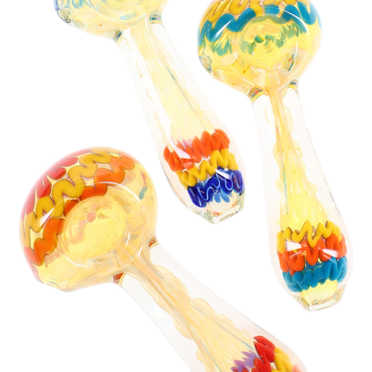 4" Multicolor Squiggle Color Changing Fumed Glass Pipe - P3056 ...