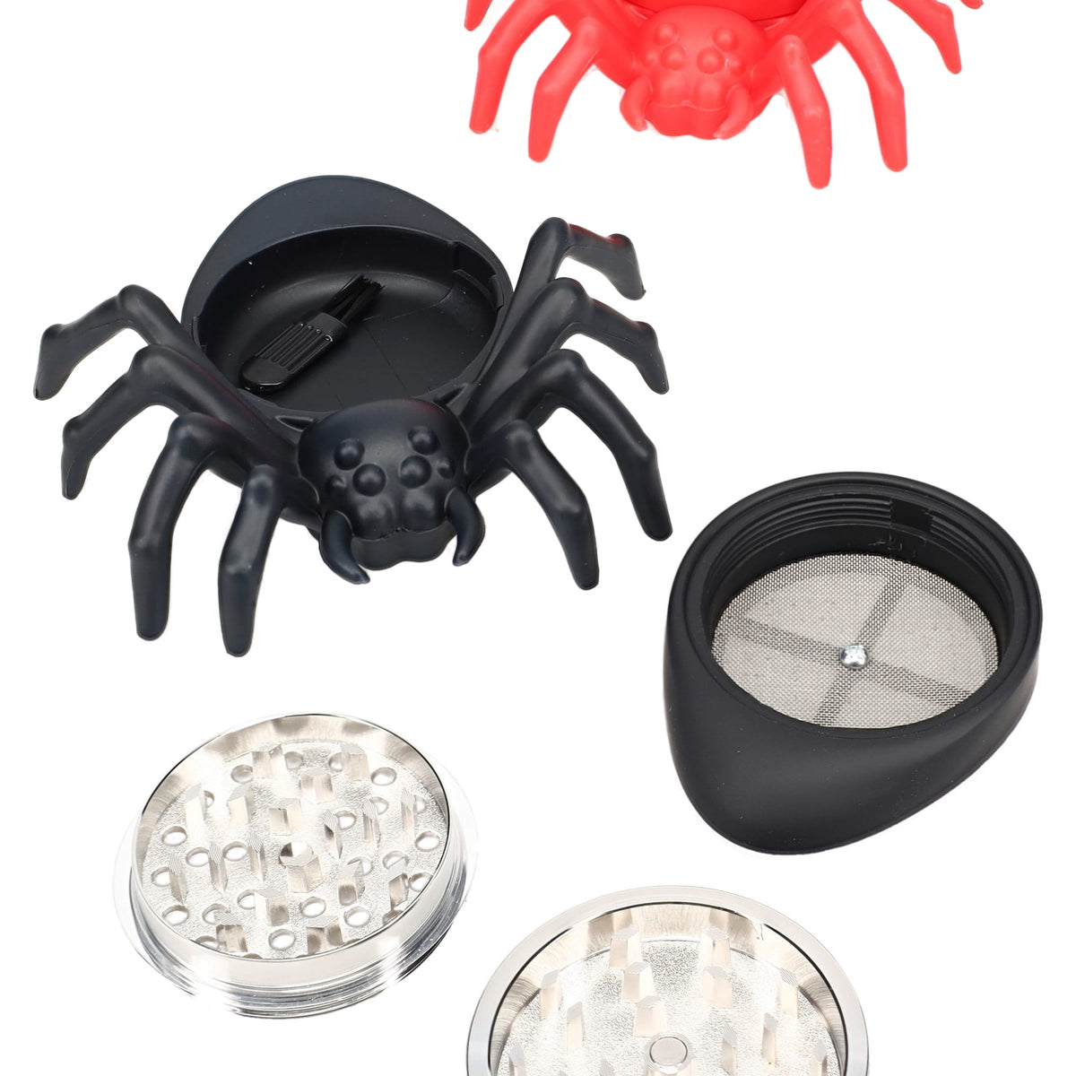 Plastic Spider 4-Part Herb Grinder – 2″ | Primate Glass